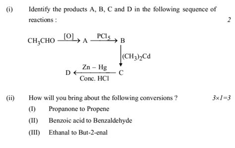 I Identify The Products Mathrm A Mathrm B Mathrm C A