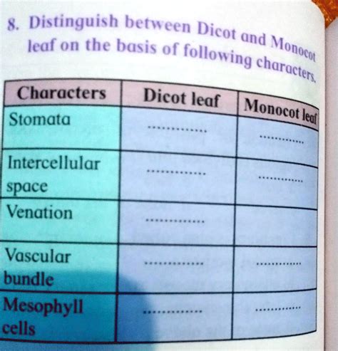 SOLVED Difference Between Dicot And Monocot