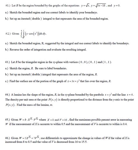 Let R Be The Region Bounded By The Graphs Of The Chegg Com