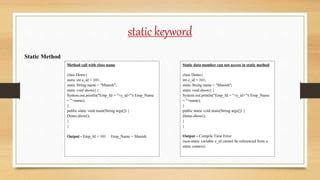Lecture Java Method Constructor Imp Keywords Ppt