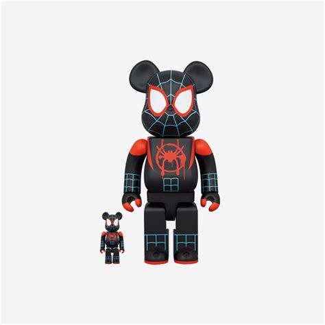 베어브릭 X 마블 스파이더맨 인투 더 스파이더버스 마일스 모랄레스 100 And 400 세트 Bearbrick Kream