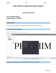 SEC220 L5 Report SEC220 Docx SEC220 Fall Labs Lab 5 How To Setup Firewall In Linux Lab