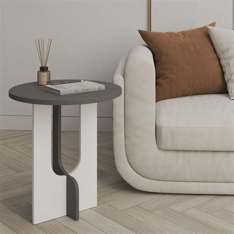 ᐉ Журнальний столик 400х550х400 мм Білий Антрацитовий S 18 • Краща ціна в Києві Україні