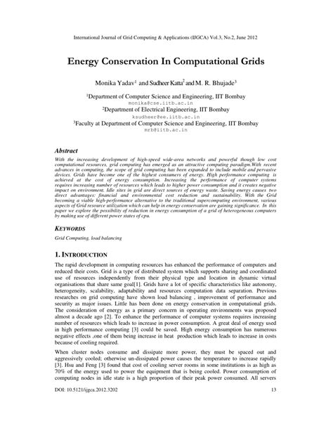 Pdf Energy Conservation In Computational Grids