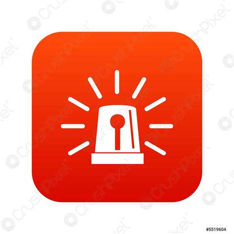 Flashing Emergency Light Icon Digital Red Stock Vector 5519604 Crushpixel