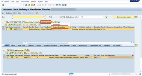 Goods Issue Reversal Cancel Picking And Outbound Sap Community