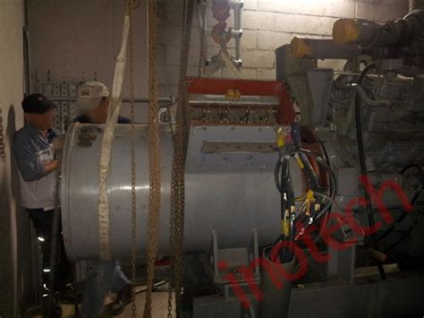 비상발전기 수리 시공실적 시티 볼보 비상 발전기 500kw 동체 냉각팬 교체 작업