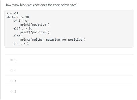Solved How Many Blocks Of Code Does The Code Below Have Chegg Com