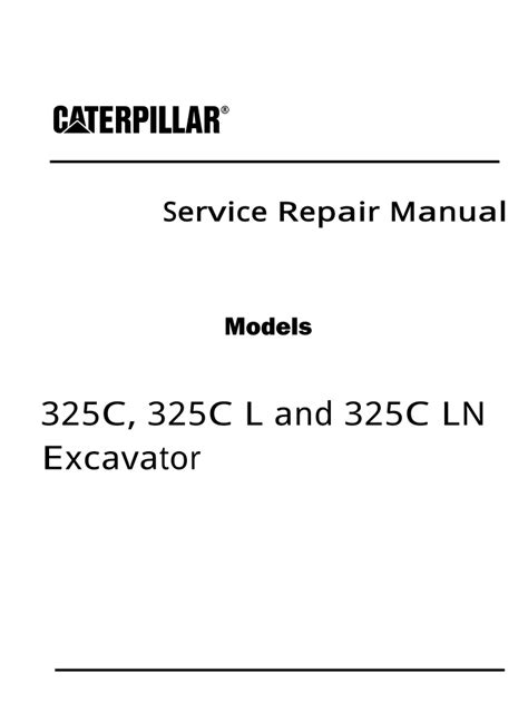 Ppt Caterpillar Cat 325c 325c L And 325c Ln Excavator Prefix Crb