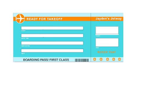 Blank Boarding Pass Template