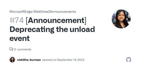 Announcement Deprecating The Unload Event Issue 74 MicrosoftEdge
