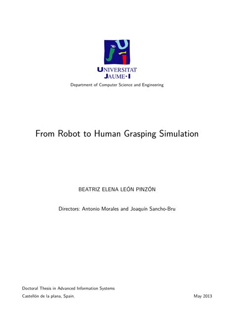 Pdf Robot Grasping Simulation