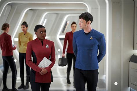Star Trek Strange New Worlds Clip Shows Spock And Uhura Discussing Jokes