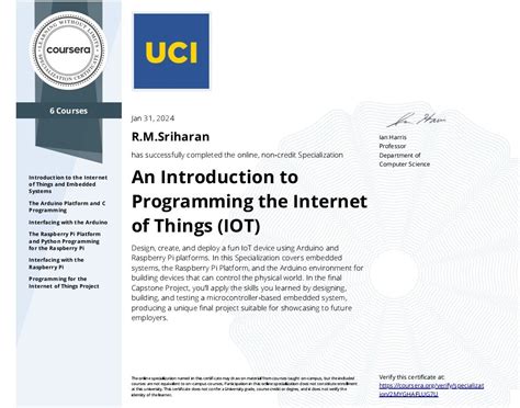 Iot Coursera Specialization Internetofthings Continuouslearning Sriharan R M