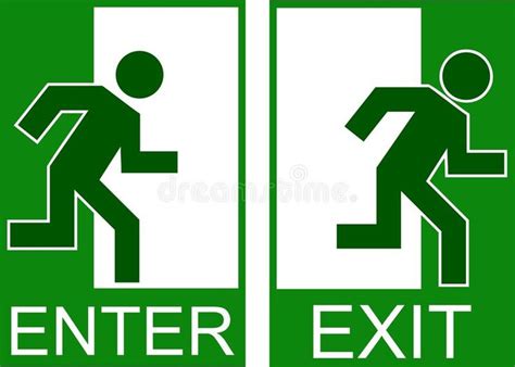 Enter Exit A Variation Of The Enter Exit Sign In Green Ad