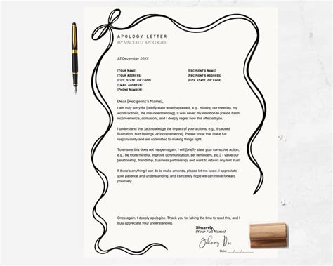 Apology Letter Template Professional Apology Letter Templateapology