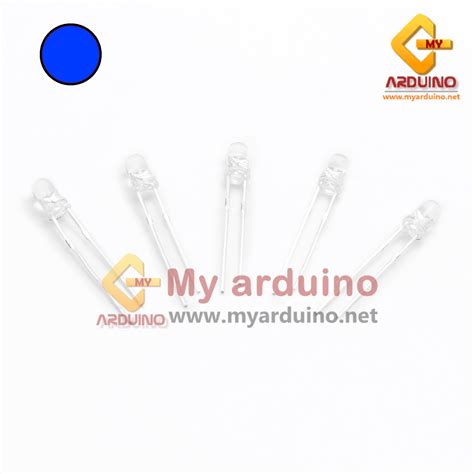 หลอดไฟ Led 3mm หลอดใส สีน้ำเงิน จำนวน 5 ดวง ขาย Arduino อุปกรณ์