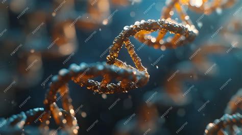 Premium Photo 3d Rendering Of A Glowing Dna Molecular Genomes Structure Concept Of Biochemistry