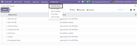 Configuration In Odoo 16 Time Off App Odoo V16 Community Edition Book