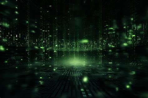 Premium Photo Dive Into A Pulsating Matrix Of Green Code An Aggressive Digital Illustration