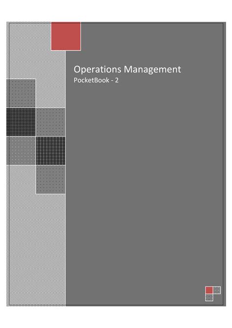 Operations Management Pocket Book 2 Operations Management Pocketbook 2 Contents Tqm Total