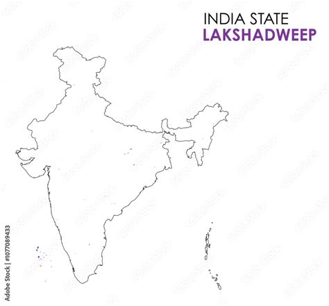 Lakshadweep Map Of Indian State Lakshadweep Map Vector Illustration