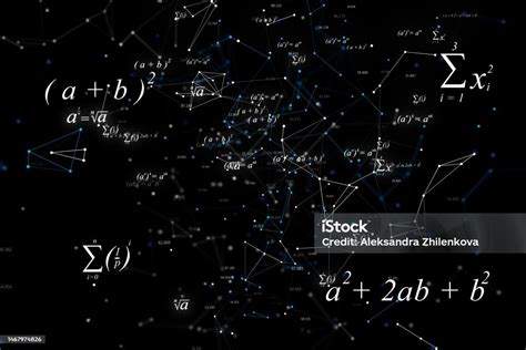 어두운 배경에 디지털 수학 공식과 수치가 있는 과학 및 교육 개념 3d 렌더링 대수학에 대한 스톡 사진 및 기타 이미지 대수학 배경 주제 수학 Istock