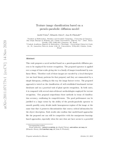 pdf texture image classification based on a pseudo parabolic