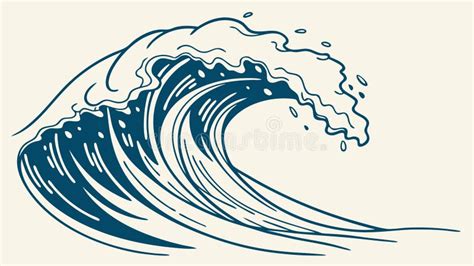 Powerful Ocean Wave Dynamic Nature Force Illustration Vector Design Generative Ai Stock Vector