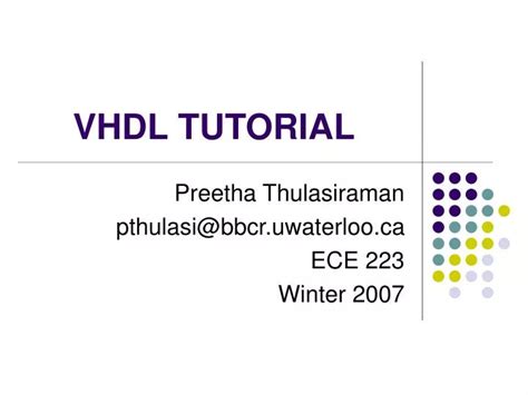 Ppt Vhdl Tutorial Powerpoint Presentation Free Download Id5583980