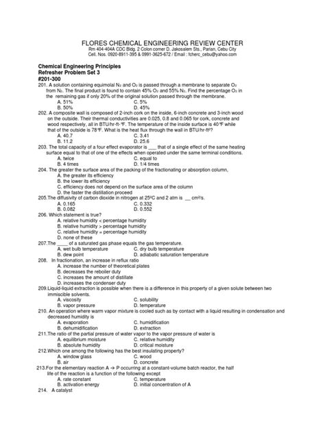 Cep Refresher Problem Set3 Pdf Humidity Fluid Dynamics