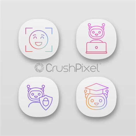 machine learning app icons set stock vector 3914024 crushpixel