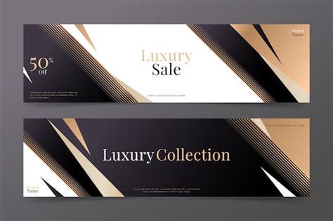 Free Vector Gradient Golden Luxury Sale Banners