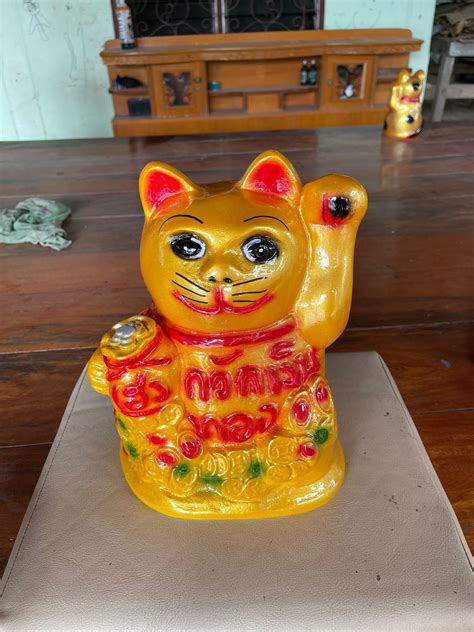 กระปุกออมสิน แมว กวักเงินทอง มงคล รับทรัพย์ นำโชค ตัวให Otop ปูนปลาสเตอร์ ของขวัญ ของที่ระลึก