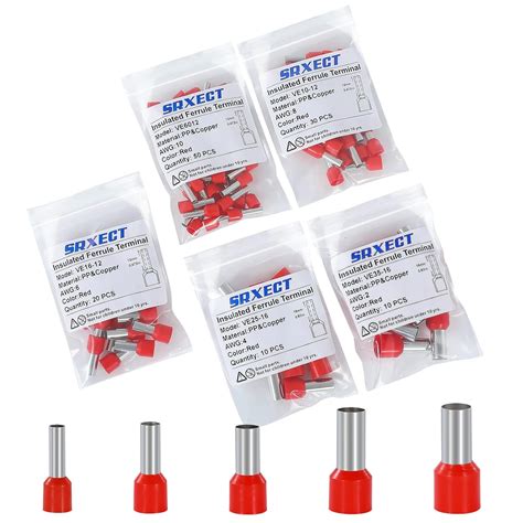 Srxect 120pcs Wire Ferrule Kit Copper Crimp Ferrule Connectors Insulated Pin Cord End Terminals