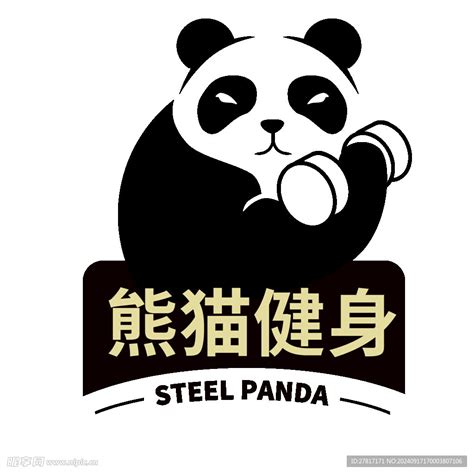 熊猫健身logo设计图动漫人物动漫动画设计图库昵图网