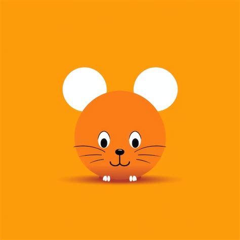 Premium Photo Colorful Orange Vector Mouse Cartoon On Minimalistic Background