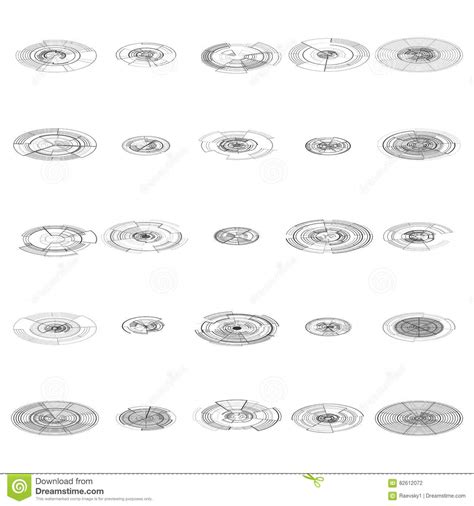 Set Of Abstract Hud Elements Isolated On White Background Stock Vector Illustration Of