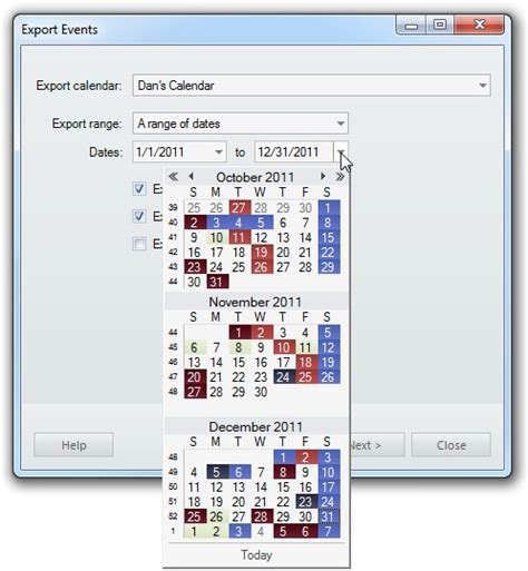 VueMinder Pro And Ultimate Help Export Events To CSV File