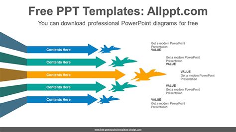 Bend Arrows Flow PowerPoint Diagram Powerpoint And Google Slides Saveslides Templates