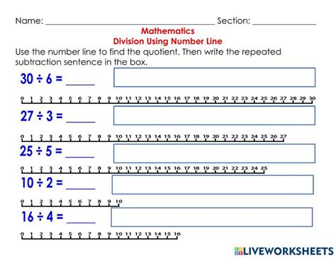 Division Worksheets Year 3 Division On A Number Line Sheets Worksheets Library