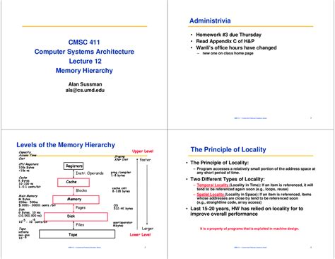 Levels Of The Memory Hierarchy Assignment 3 Cmsc 411 Docsity