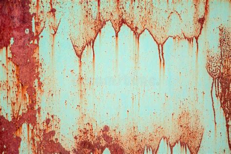 Red Rust Texture On A Blue Background Stock Image Image Of Rusty Texture