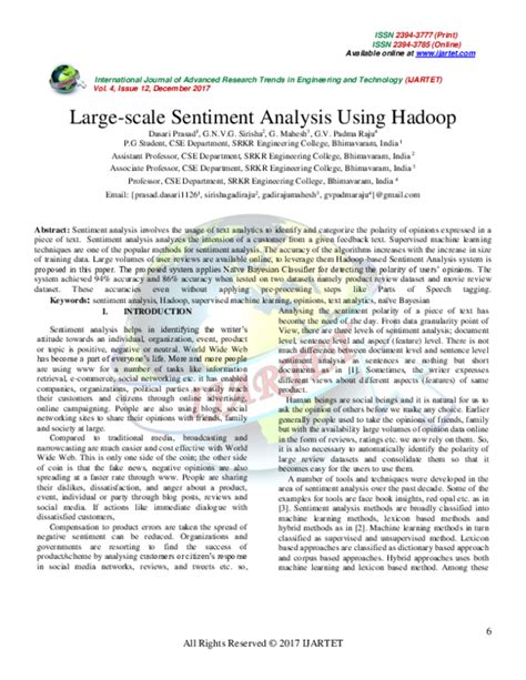 pdf large scale sentiment analysis using hadoop
