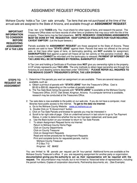 Fillable Online Assignment Request Procedures Fax Email Print Pdffiller