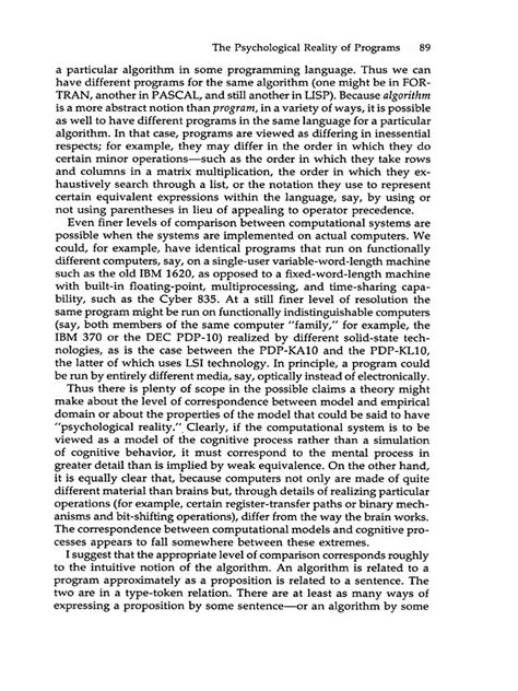 The Appropriate Level Of Comparison Between Computational Models And