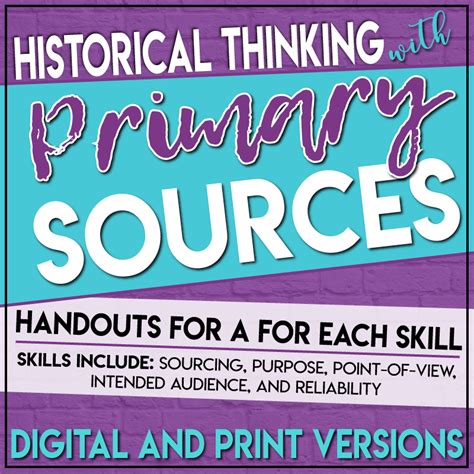 Primary Source Analysis Handouts Historical Thinking Skills