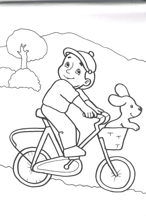 Мальчик на велосипеде раскраска 64 фото
