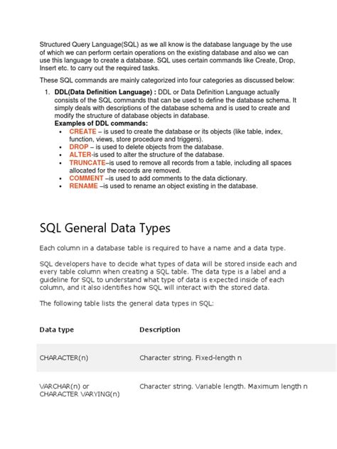 Structured Query Language Pdf Data Management Software Databases