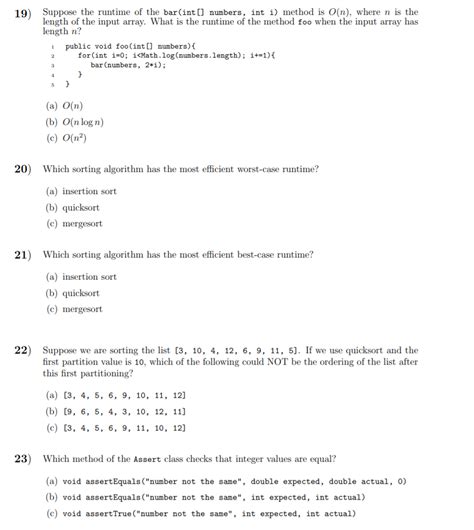 Solved 18 What Is The Worst Case Runtime Of Searching For A